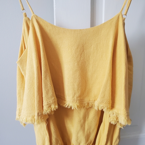 Promesa | Tops | Yellow Bodysuit Tank Top | Poshmark